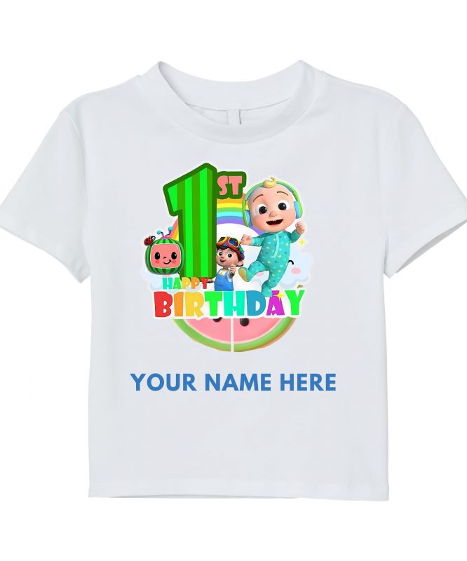 Cocomelon First Birthday Custom Kids Shirt - Corefit